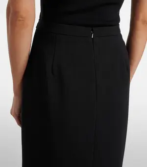 Max Mara Otre Wool Midi Skirt - Black
