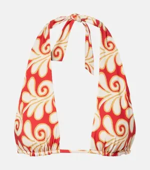CALA DE LA CRUZ Priscilla Printed Bikini Top