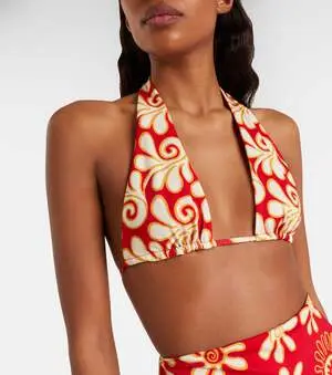 CALA DE LA CRUZ Priscilla Printed Bikini Top