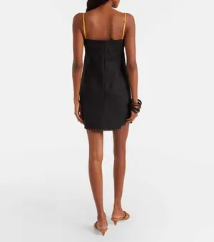 CALA DE LA CRUZ Catania Appliqué Cotton-blend Minidress