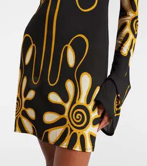 CALA DE LA CRUZ Maisha Printed Jersey Minidress - Black