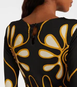 CALA DE LA CRUZ Maisha Printed Jersey Minidress - Black