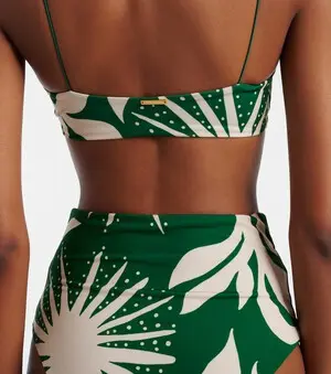 CALA DE LA CRUZ Isla Printed Bikini Top - Green