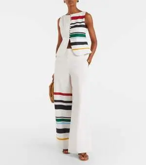 CALA DE LA CRUZ Genova Striped Linen Top