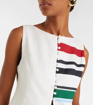 CALA DE LA CRUZ Genova Striped Linen Top
