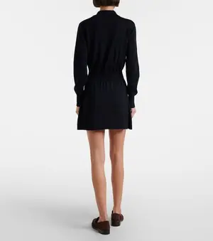 FRAME Wool Polo Dress - Blue