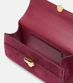 Savette Symmetry Suede Crossbody Bag - Purple