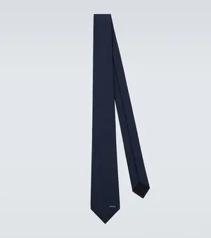 Gucci Horsebit Silk Jacquard Neck Tie - Blue