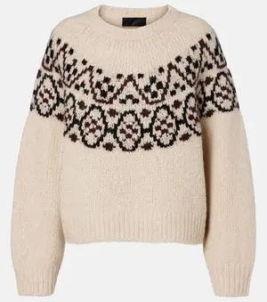 NILI LOTAN Chrissy Fair Isle Jacquard Sweater - Beige
