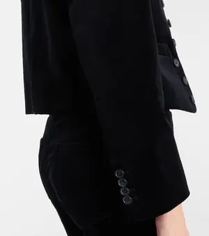 NILI LOTAN Patti Cotton Velvet Jacket - Black