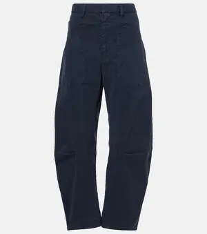 NILI LOTAN Nili Lotan Shon Cotton Twill Barrel-Leg Pants Blue