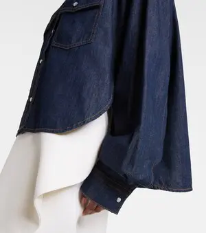 Khaite Grenon Asymmetric Denim Shirt - Blue