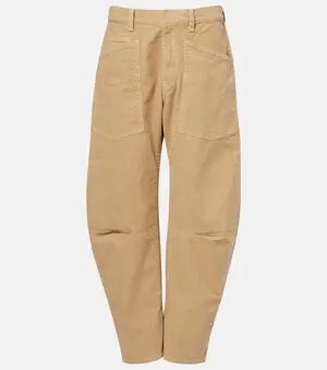 NILI LOTAN Shon Corduroy Barrel-leg Pants - Beige