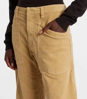 NILI LOTAN Shon Corduroy Barrel-leg Pants - Beige