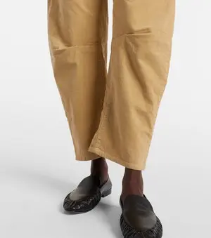 NILI LOTAN Shon Corduroy Barrel-leg Pants - Beige