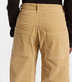 NILI LOTAN Shon Corduroy Barrel-leg Pants - Beige