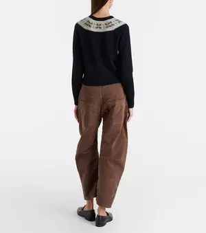 NILI LOTAN Shon Corduroy Barrel-leg Pants - Brown