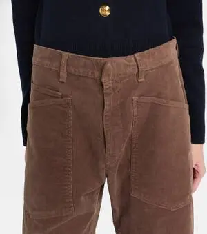 NILI LOTAN Shon Corduroy Barrel-leg Pants - Brown