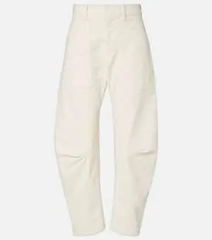 NILI LOTAN Shon Corduroy Barrel Leg Pants - White