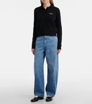 Givenchy Logo Wool And Cashmere Polo Sweater - Black