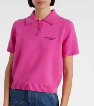 Givenchy Cropped Wool And Cashmere Polo Shirt
