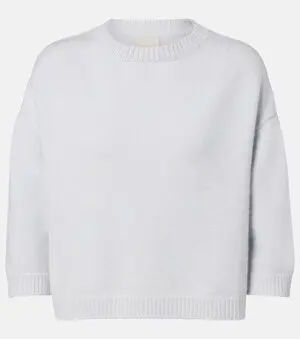 Khaite Sabina Cropped Cashmere Sweater - Blue