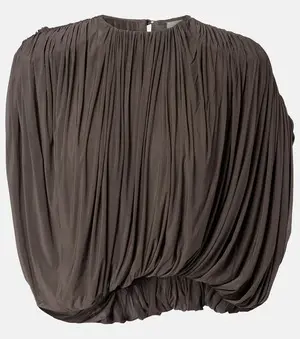 Magda Butrym Draped Jersey Top - Brown