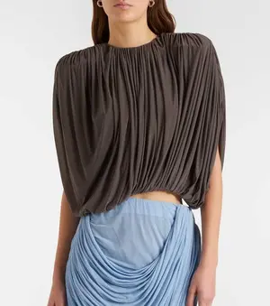 Magda Butrym Draped Jersey Top - Brown