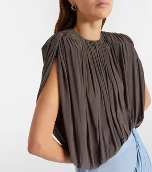 Magda Butrym Draped Jersey Top - Brown