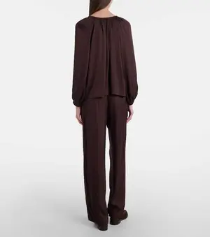 Velvet By Graham & Spencer Larkin Wide-leg Trousers - Brown