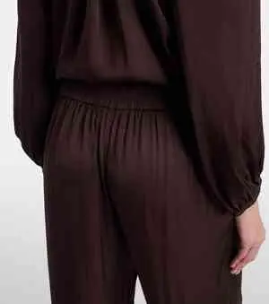 Velvet By Graham & Spencer Larkin Wide-leg Trousers - Brown