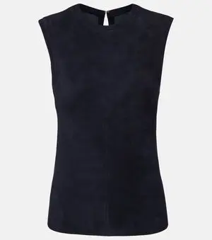 Stouls Miuccia Suede Sleeveless Top - Blue
