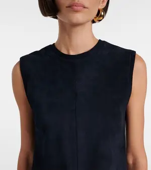 Stouls Miuccia Suede Sleeveless Top - Blue