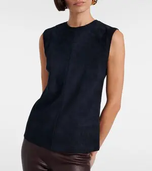 Stouls Miuccia Suede Sleeveless Top - Blue