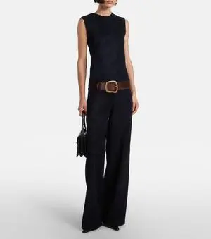Stouls Miuccia Suede Sleeveless Top - Blue