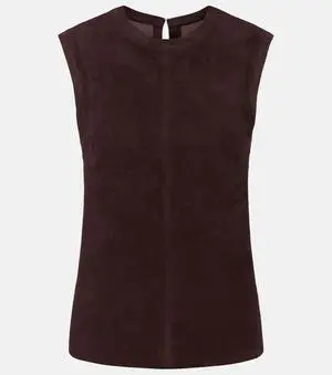 Stouls Suede Sleeveless Top - Brown