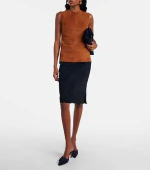 Stouls Suede Sleeveless Top - Brown