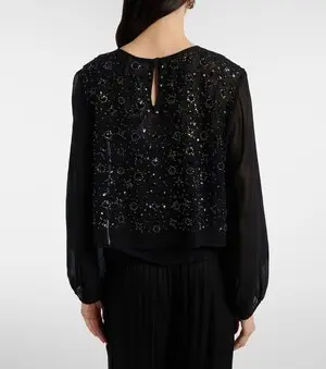 Velvet By Graham & Spencer Marlowe Sequinned Sheer Top
