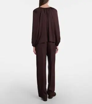 Velvet By Graham & Spencer Larkin Wide-leg Pants - Brown