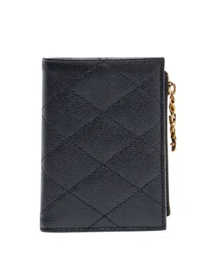 Saint Laurent Cassandre Bijou Quilted Leather Wallet - Black