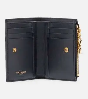 Saint Laurent Cassandre Bijou Quilted Leather Wallet - Black
