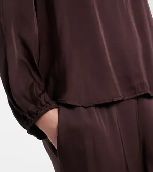 Velvet By Graham & Spencer Lyla Satin Blouse - Brown