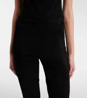Stouls Cherilyn Suede Flared Pants - Black
