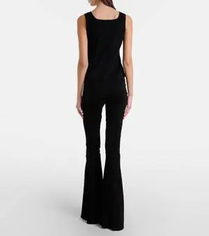 Stouls Cherilyn Suede Flared Pants - Black