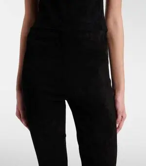 Stouls Cherilyn Suede Flared Pants - Black