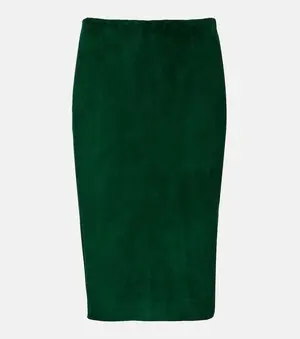 Stouls Gilda Suede Pencil Skirt - Green