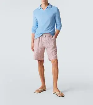 Fedeli Peter Cotton Terry Polo Sweater - Blue