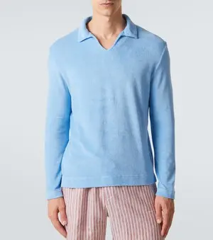 Fedeli Peter Cotton Terry Polo Sweater - Blue