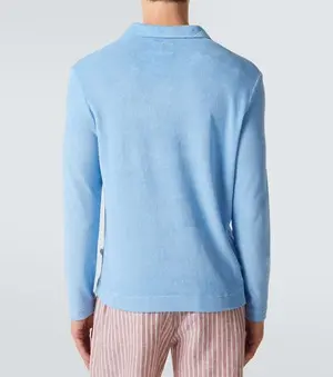 Fedeli Peter Cotton Terry Polo Sweater - Blue