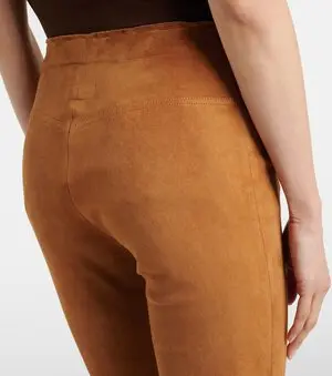 Stouls Jp Long Suede Flared Pants - Brown